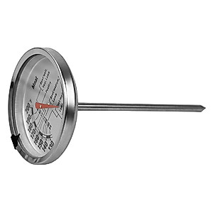 Home Basics, Silver (1 Instant Read Large Stainless Steel Mechanical Meat Thermometer, 2.5" x 2.5" x 5.25"