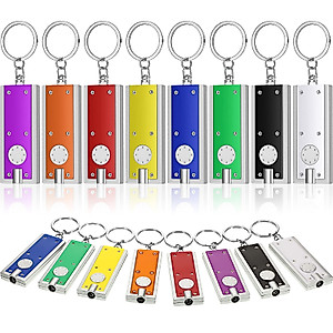 16 Pieces Mini Keychain LED Lights Keychains Flashlight Assorted Color Ultra Bright Flashlight Portable Key Chain Flash Light Torch Key Ring Powerful Keychain Lights for Outdoor Camping Activity