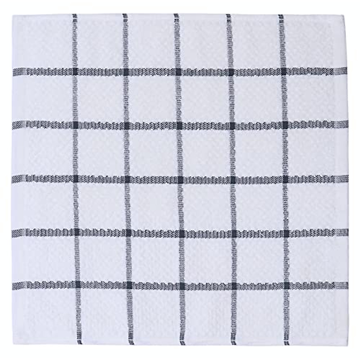 PPAXL Cotton Grid Dish Cloths, Terry Cleaning Rags, 12 x 12 Inches, Light and Soft, Quick Drying Dish Rags, 8pc/Set (Grey)