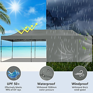 Tooluck 10x30 Pop up Heavy Duty Canopy Tent with 8 sidewalls Easy up Heavy Duty Tent Waterproof Wedding Party Tent Canopy Outdoor Tents for Parties Commercial Gazebo(Frame Thickened)