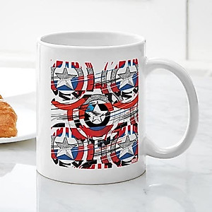 CafePress Captain America Shield Pattern Ceramic Coffee Mug, Tea Cup 11 oz