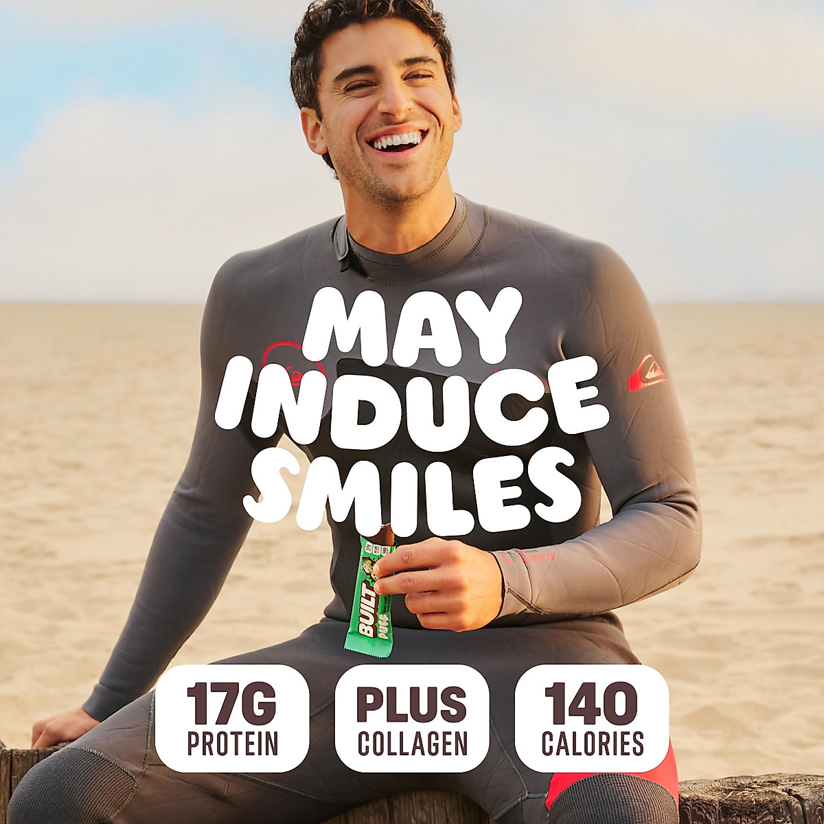 Built Bar, Puff Protein Bars, Mint Chip Puff, 17g Protein Snacks, On-The-Go Bars, Only 140 Calories, 6g Sugar, Collagen, Gluten Free, 12 Count