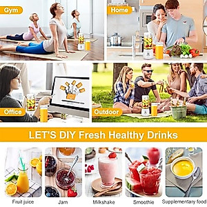 Portable Blender,USB Rechargeable Smoothie Blender,Personal Blender for Shakes and Smoothies with 6 Sharp Blades,16OZ Travel Cup and Lid,One Touch Auto-cleaning Waterproof Blender for Kitchen, Office