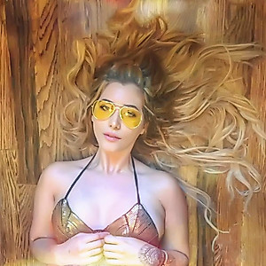 Outray Night Vision Polarized Aviator Sunglasses for Driving (Gold Frame/Yellow Lens, Yellow)