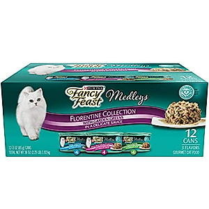 Purina Fancy Feast Medleys Florentine Collection Adult Wet Cat Food Variety Pack, 3 OZ Cans, 12 CT