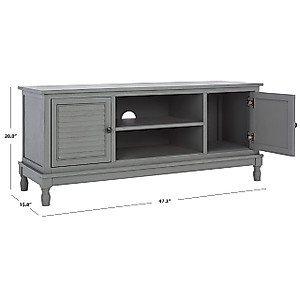 SAFAVIEH Home Collection Tate Distressed Grey 2-Door 1-Shelf Entertainment Stand up to 55" Flatscreen TV Media Unit
