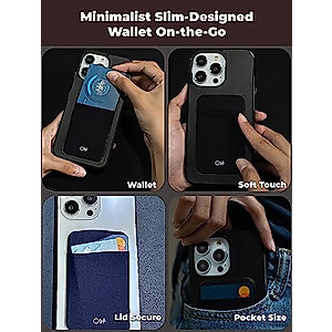 CA+ Cheap Sunday - 2 Packs Phone Wallet Card Holder for Phone Case Sleeves Stick On Wallet for Cell Phone Card Holder Durable Adhesive Sticker ID Credit Card Holder for Back of Phone (Black 2Pcs)