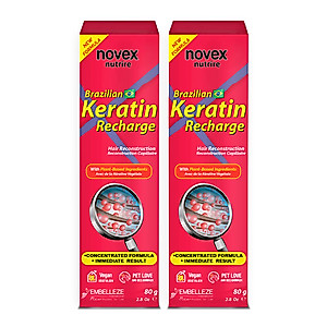 Novex Keratin Recharge Leave In Conditioner 2 pack - Reconstructive Keratin, Frizz control & Damage Repair