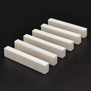Vencetmat 6Pcs Blank & Uncut Guitar Nut White Color Made of Real Bone 52x6x10mm for Electric & Acoustic & Classical & Cigar Guitar, Mandolin, Banjo, Ukulele Part Replacement