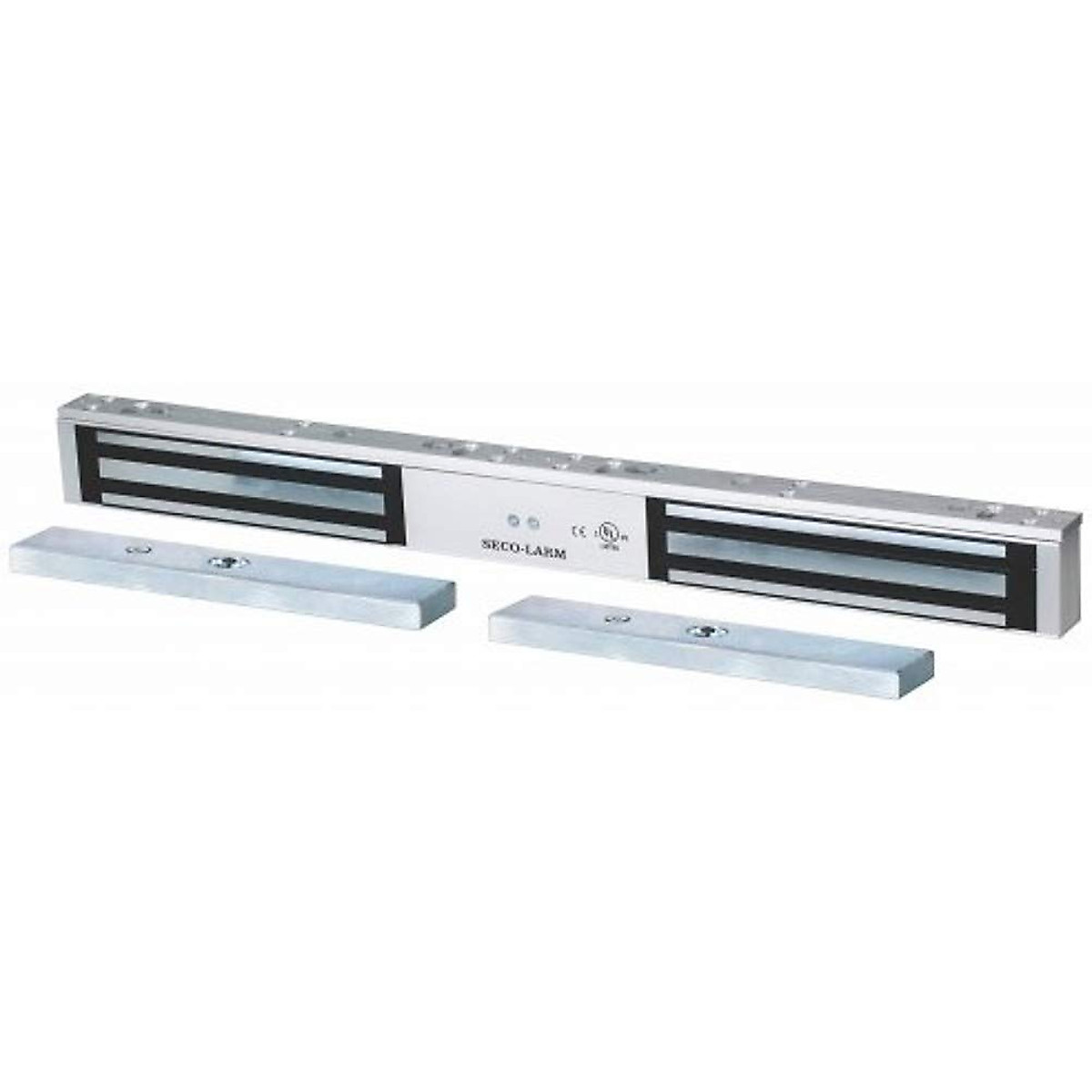 Seco-Larm E-941DA-1K2Q Enforcer Electromagnetic Double-Door Lock, 1200-lb (545kg) Holding Force, Anodized Aluminum Housing (US 28), 12 or 24 VDC (Selectable), Adjustable Mounting Bracket