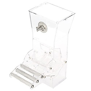 Bird Cage Automatic Feeder,Acrylic High Capacity Bird Food Dispenser Parrot Feeder Cage Accessories for Parakeet Canary Cockatiel Finch