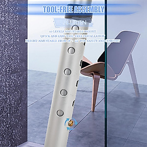 Lalurten Bathtub Transfer Bench with Height Adjustable Legs Tub Transfer Bench Shower Chair with Backrest & Armrest Convert to Right/Left Hand Entry Transfer Bench for Bathtub Support 330 lbs (Grey)