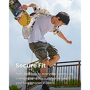 SHOKZ OpenMove - Open-Ear Bluetooth Sport Headphones - Bone Conduction Wireless Earphones - Sweatproof for Running and Workouts, with Sticker Pack (Grey)