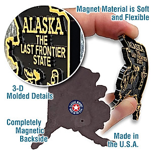 Alaska Small State Magnet by Classic Magnets, 2.2" x 2.2", Collectible Souvenirs Made in The USA