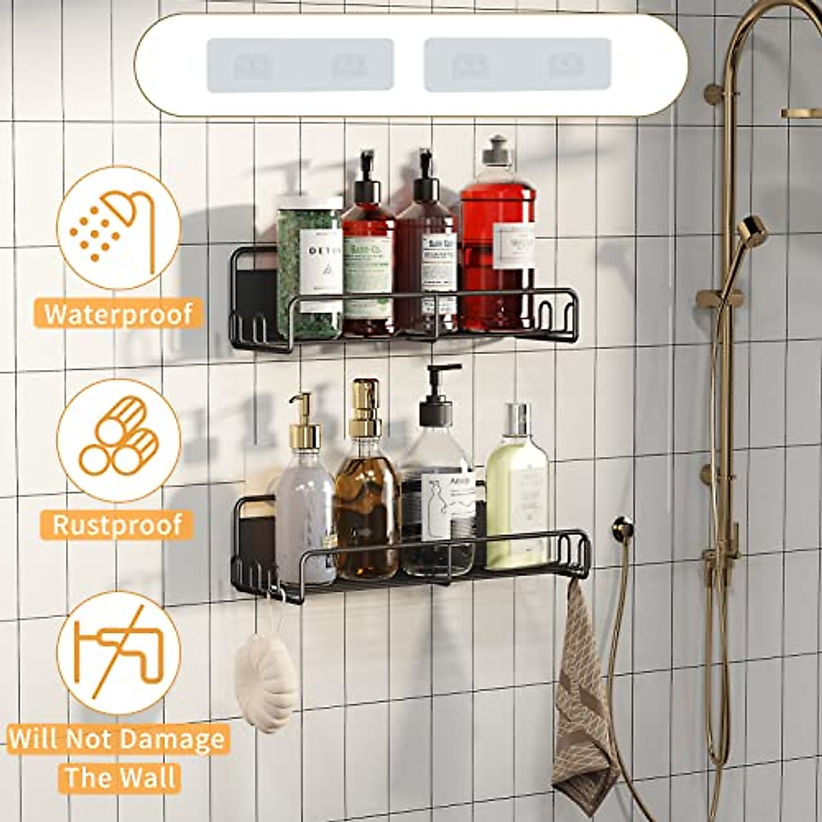 coobest Magnetic Spice Rack for Refrigerator, 4 Pack Magnetic Spice Rack Organizer with Super Strong Magnetic, Metal Kitchen Organization, Spice and Seasoning Organizer, Kitchen Gadgets, Black