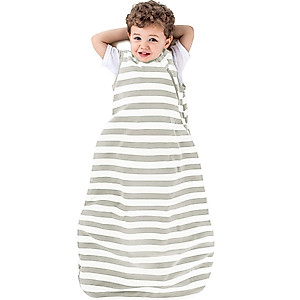 Ecolino Organic Cotton Baby Sleep Sack - 2-Way Zipper Baby Wearable Blanket - Toddler Sleeping Bag Sack - 18-36 Months - Silver