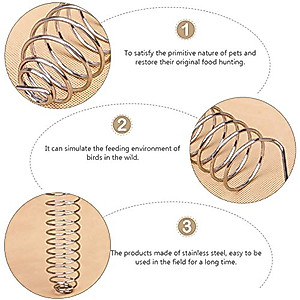 Balacoo Parrot Food Holder Stainless Steel Parrot Foraging Toy Bird Hanging Food Basket for Birds Food Fruits Basket Millet Feeding Device