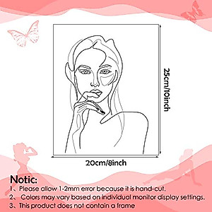 Zonon 12 Pieces Minimalist Line Art Prints Abstract Aesthetic Poster Unframed Woman Minimal Wall Decor 8 x 10 Inch Women and Flower Canvas Line Art Prints Black and White Art Drawing for Home