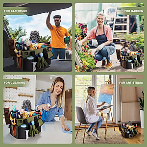 Viajero Wearable Cleaning Caddy Bag, Large Cleaning Supplies Organizer Housekeeping Supply Caddy Detailing Bag with Handle Shoulder Waist Straps for Tote Tools Products Housekeepers Car Home House