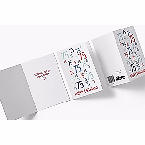 75th Birthday Card - Just A Number 75th Anniversary Card For Brother, Sister, Dad, Mom, Boyfriend, Grilfriend - 75 Years Old Birthday Card - Happy 75th Birthday Card - With Envelope