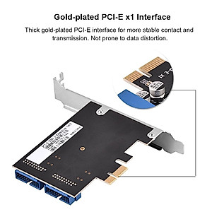 Tosuny PCIE to USB 3.0 2Port Express Card, Low Profile PCIExpress to Internal 2 Port 19Pin Header USB 3.0 Card Adapter