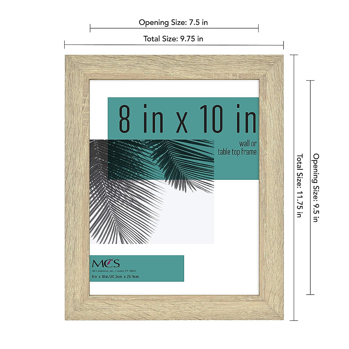 MCS Studio Gallery 8x10 Picture Frame Natural Woodgrain, Vertical & Horizontal Wall Hanging & Easel for Tapletop Display, Rectangle Photo Frame for Photos, Posters & Art Prints (4-Pack)
