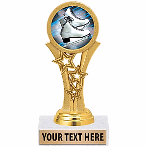 Crown Awards Ice Skating Trophies, 5 1/2" Starbeam Ice Skates Trophy, Engraving Included