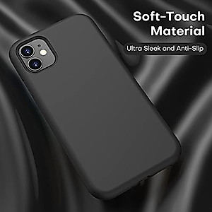 CellEver Ultra Durable Silicone Case for iPhone 11 Military Grade Drop Protection [3 Layers & Double Coated] [Slim Fit] Shockproof Lightweight Cover with Soft Microfiber Lining 6.1 Inch, Black