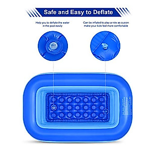 Inflatable Swimming Pool, 50”×30”×20”Family Full-Size Kiddie Pools, Inflatable Lounge Pool for Kiddie, Kids, Infant, Toddlers for Ages 1-3, Outdoor, Garden, Backyard