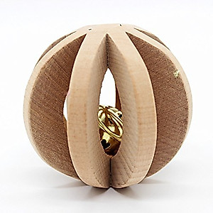 Bell Ball Small Animal Play Toy Ball - Rabbit Hamster Rat Ferret Pet Dog Cat Guinea Wood Toy Ball