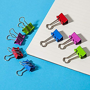 Mr. Pen- Colored Binder Clips, 0.75”, 100 Pack, Small Binder Clips, Mini Binder Clips, Small Binder Clips 3/4 inch, Clips Office Supplies, Binder Clips Small Size, Colorful Binder Clips