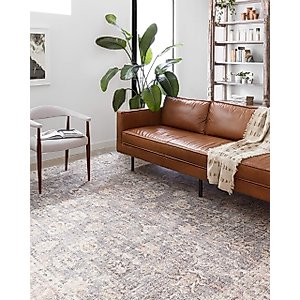 Loloi II Skye Collection SKY-01 Grey/Apricot 5'-0" x 7'-6", 13" Thick,Area Rug,Soft,Durable,Vintage Inspired,Distressed,Low Pile,Non-Shedding,Easy Clean,Printed,Living Room Rug