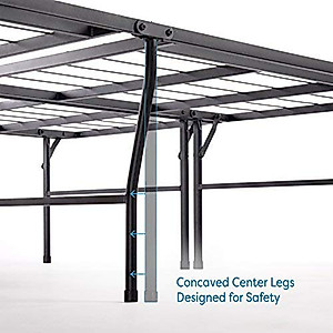 Best Price Mattress 18 Inch Metal Platform Beds w/ Heavy Duty Steel Slat Mattress Foundation (No Box Spring Needed), Black