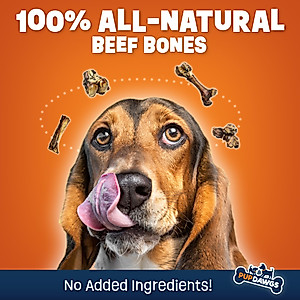 PUPDAWGS Single Ingredient Dog Bones - Made in USA - Beef Femur Bones - Natural Dog Bones for Aggressive Chewers - from USDA Inspected Beef - Hickory Smoked - Individually Wrapped (4 Piece Pack)