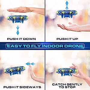 Force1 Scoot Pro Hand Operated Drone for Kids Adults - 360 Induction Hands Free Motion Sensors Mini Drone with Bright LED Projection, Easy Indoor Small UFO Toy Flying Ball Drone Toy for Boys and Girls