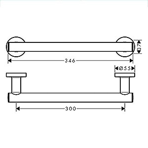 CRODY Bath Wall Attachment Handrails Grab Bar Rails Bathtub Handrail Elderly Shower Handgrip Safety Handle, Surface Non-Slip Polishing Treatment, Wall Mounted Straight Towel Rack