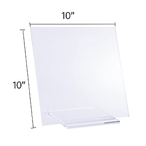 Acrylic Dry Erase White Board - 10 x 10 Inches Clear Desktop Whiteboard Frameless to List Board with Markers Tray Small Desktop Dry-Erase-Board Mini Easel Whiteboard