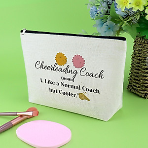 Gevody Cheer Coach Gift Cheerleading Coach Gifts Makeup Bag Cheer Mom Cosmetic Bag Thank You Appreciation Present for Cheerleader Team Mom Retirement Birthday Graduation Present Travel Cosmetic Pouch