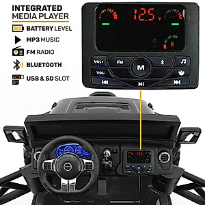 2024 Two (2) Seater Ride On Kids Car Truck w/Remote | Large 24V Power Kid Car to Drive in 3 Speeds, Battery Swap, Leather Seat, MP3 Music by Bluetooth, FM Radio, Rubber Wheels in White