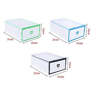 DNYSYSJ Shoe Storage Boxes, 24 Pack Shoe Storage Organizers Stackable Shoe Organizers, Clear Plastic Shoe Holder Containers Drawers (24 PCS Black, Black)