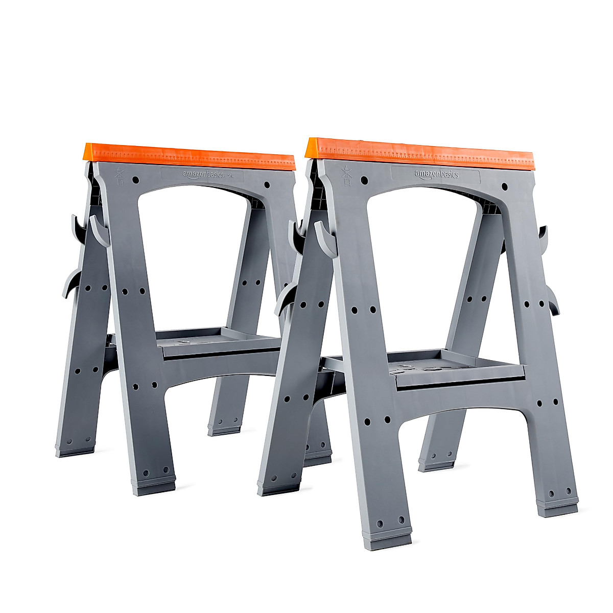 Amazon Basics Folding Sawhorse - Set of 2, 900 Pound Capacity