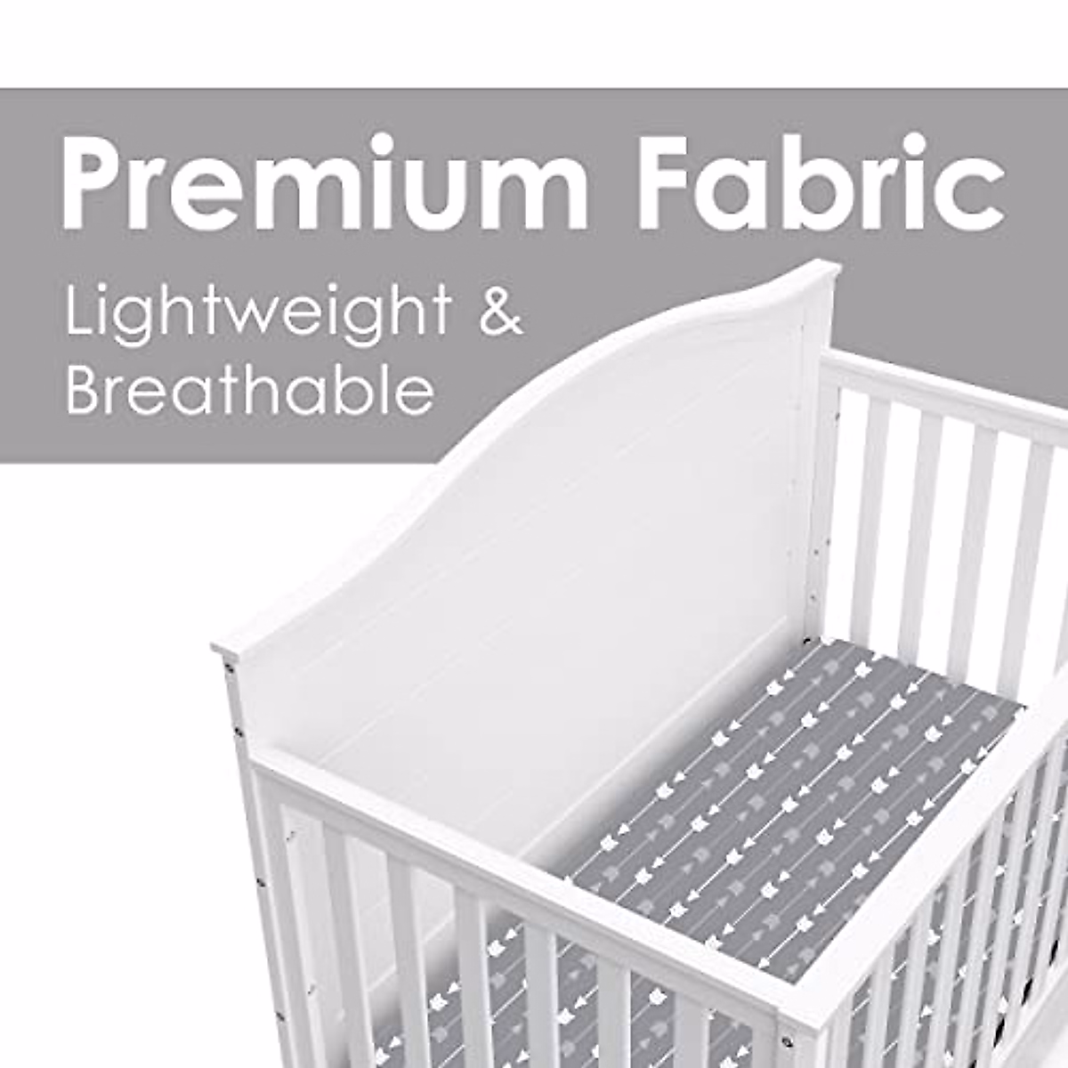 GROW WILD Crib Sheet 3 Pack | Soft Boy Crib Sheets Neutral | Grey Baby Crib Sheets for Boys | Woodland Nursery Crib Mattress Sheet (Forest Fun)