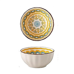 TRESORS Appetizer Plates Snack Bowls Round Ceramic Bowl Set Ceramic Small Bowl Dessert Side Dish Ice Cream Snack Condiment Dip Sauce Bowl Salad Plates Dinner Plates