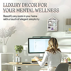 WANDA LIVING Artisan Crystal Shelf Display - Natural Wood Shelf for Crystals, Gems, Oils & More - Boho Mini-House Crystal Display Shelf - Crystal Display Case for Energy, Mindfulness & Peace