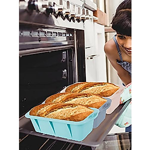 Ihvewuo- 3 Pcs Silicone Bread Loaf Pan Food Grade Loaf Baking Mold Non-stick Reusable Silicone Baking Pan Heat-resistant Easy Release Silicone Baking Mold Rectangular for Kitchen Cake Bread 9.84×4.72×