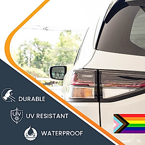 Magnet Me Up Flag Progress Pride Gay Pride Rainbow Flag Car Magnet Decal, 3x5 Inches, 2 Pack, Heavy Duty Automotive Magnet for Car Truck SUV, in Support of LGBTQ