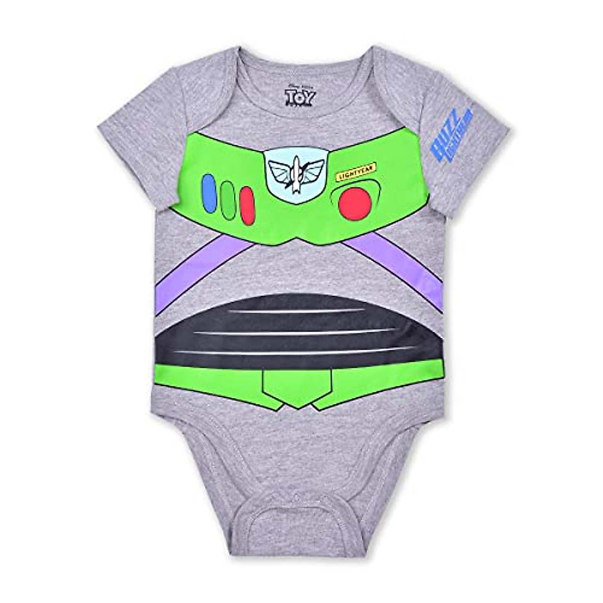 Disney Toy Story Boys 5 Pack Short Sleeve Bodysuit for Newborn and Infant – Blue/Grey/White