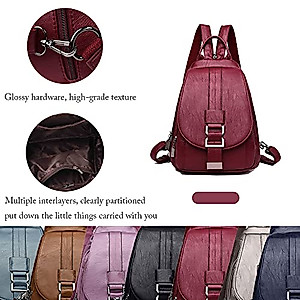 JishinGal Mini Backpack Purse For Women With Reinforced Straps Multipurpose Design Casual Daily Leather Flap Backpack