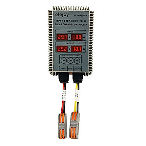 ELEJOY Adjustable MPPT Solar Charge Controllers Step-Down | 25 Amp | 12V/24V | 99% Efficiency | LED Display | Weatherproof