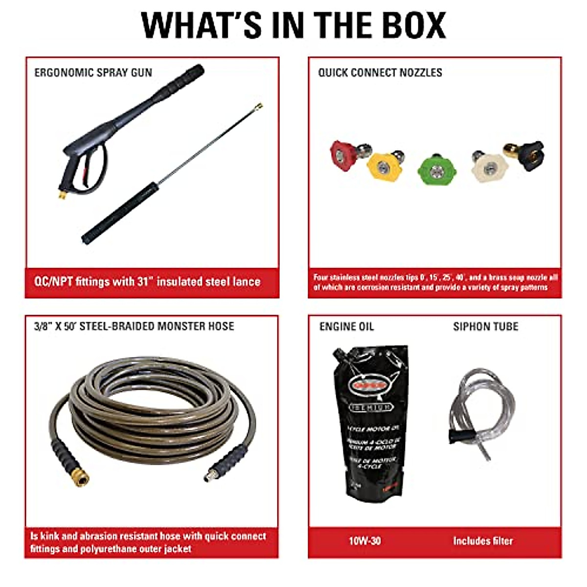 SIMPSON Cleaning 95000 Mobile Trailer 3200 PSI Cold Water Gas Pressure Washer System, 2.8 GPM, Honda Engine, Includes Spray Gun and Wand, 5 QC Nozzle Tips, Monster Series 3/8-in. x 50-ft. Hose